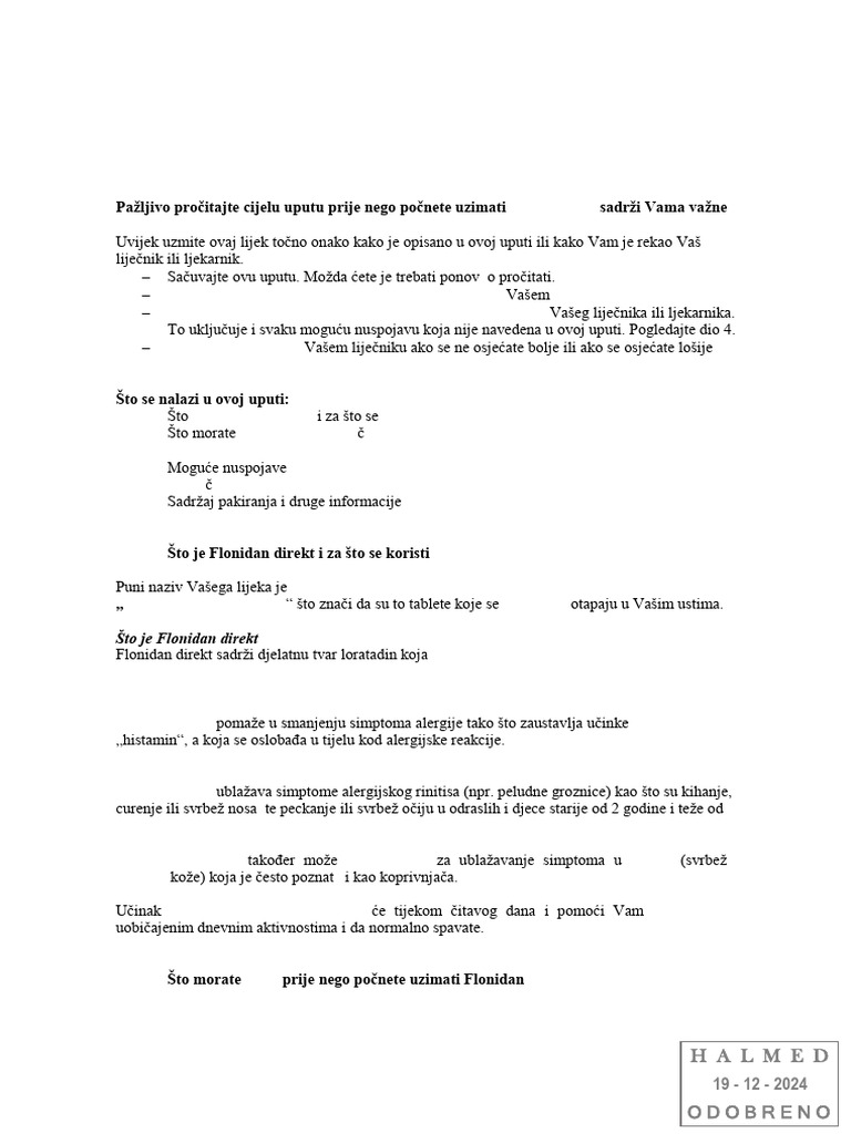 Flonidan Direkt 10 MG Raspadljive Tablete Za Usta PIL | PDF