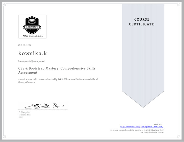 Css and Bootstrap Certificate | PDF Css and Bootstrap Certificate | PDF