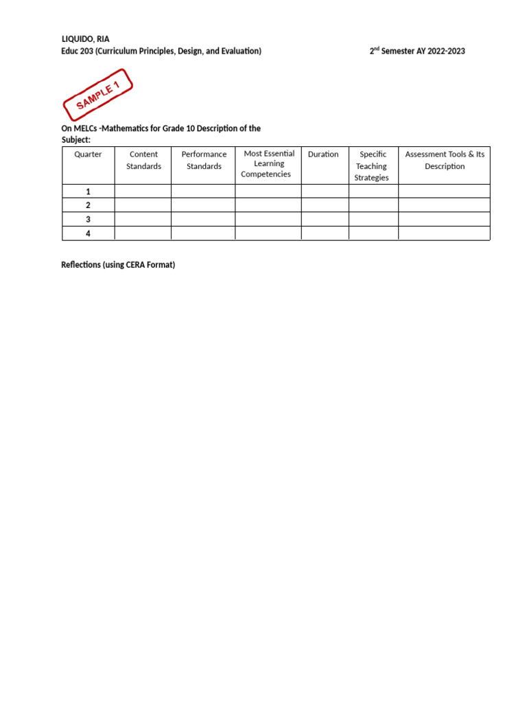 CRITIQUE PAPER SAMPLE 4 - Revised1 | PDF | Curriculum | Philosophy Of ...