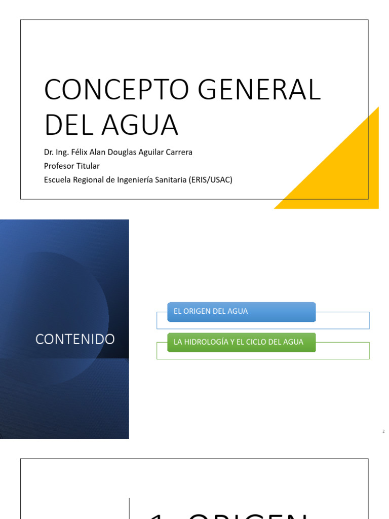 1 Concepto General Del Agua | PDF | Agua | El ciclo del agua