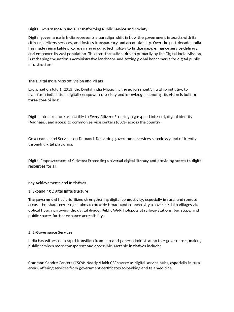 Digital Governance Transformation in India | PDF | Computer Security ...