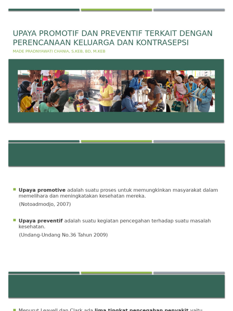 Upaya Promotif Dan Preventif Terkait Dengan Perencanaan Keluarga | PDF