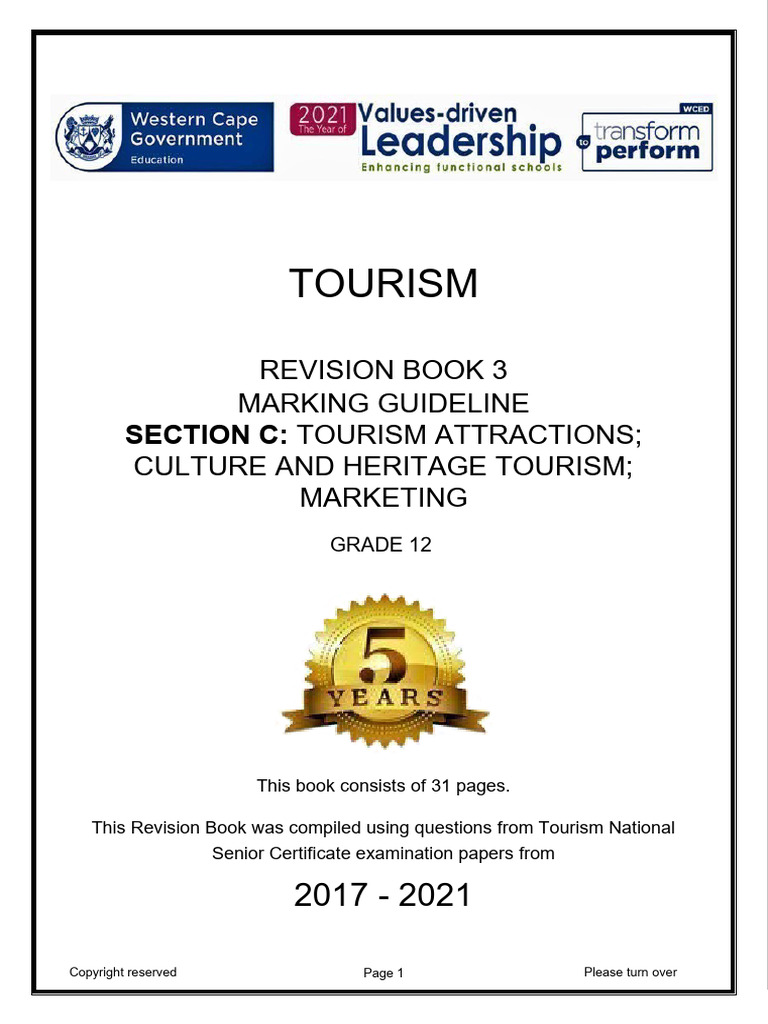Book 3 Section C Marking Memorandum (2017-2021) | PDF | Tourism