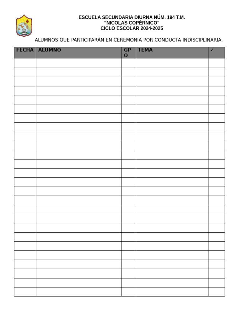 Escuela Secundaria Diurna Núm | PDF