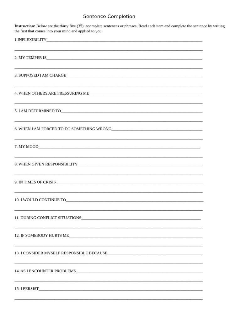 Exam-sentence completion test Q | PDF