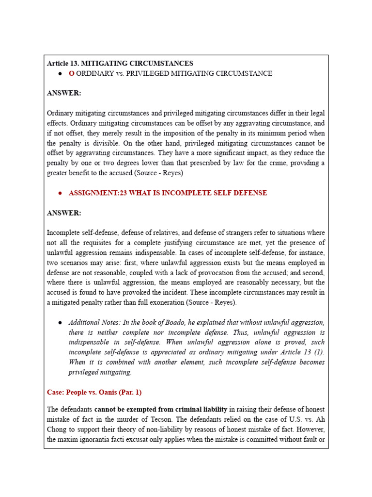 Mitigating Circumstances in Criminal Law | PDF | Crimes | Crime & Violence