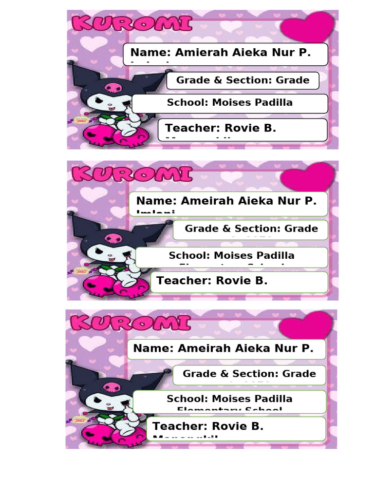 Koromi Final Subject Label | PDF