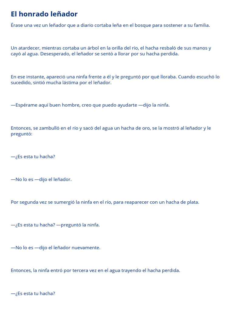 El Honrado Leñador | PDF