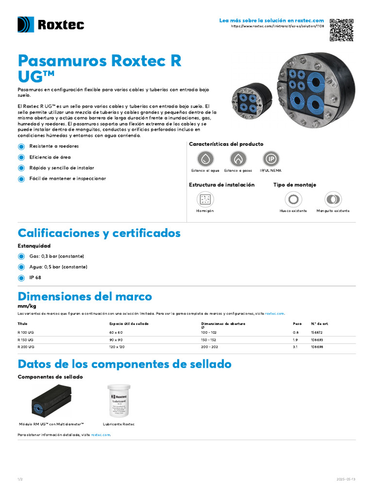 Roxtec R UG Transit | PDF | Materials | Chemistry
