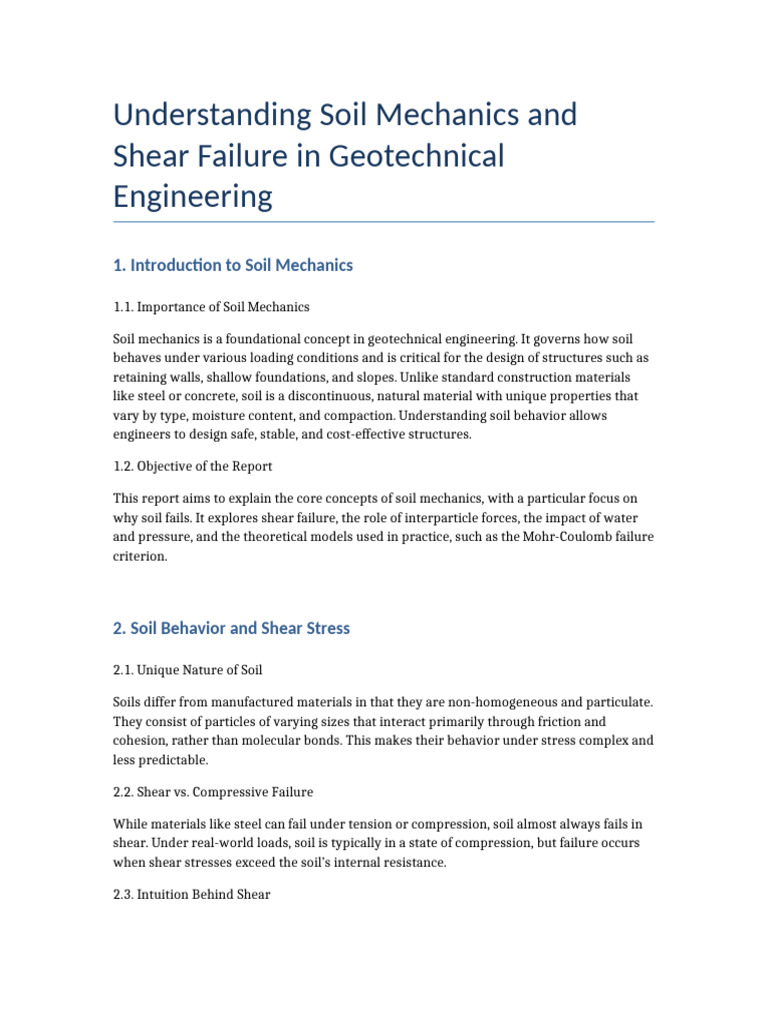 Soil Mechanics Report | PDF