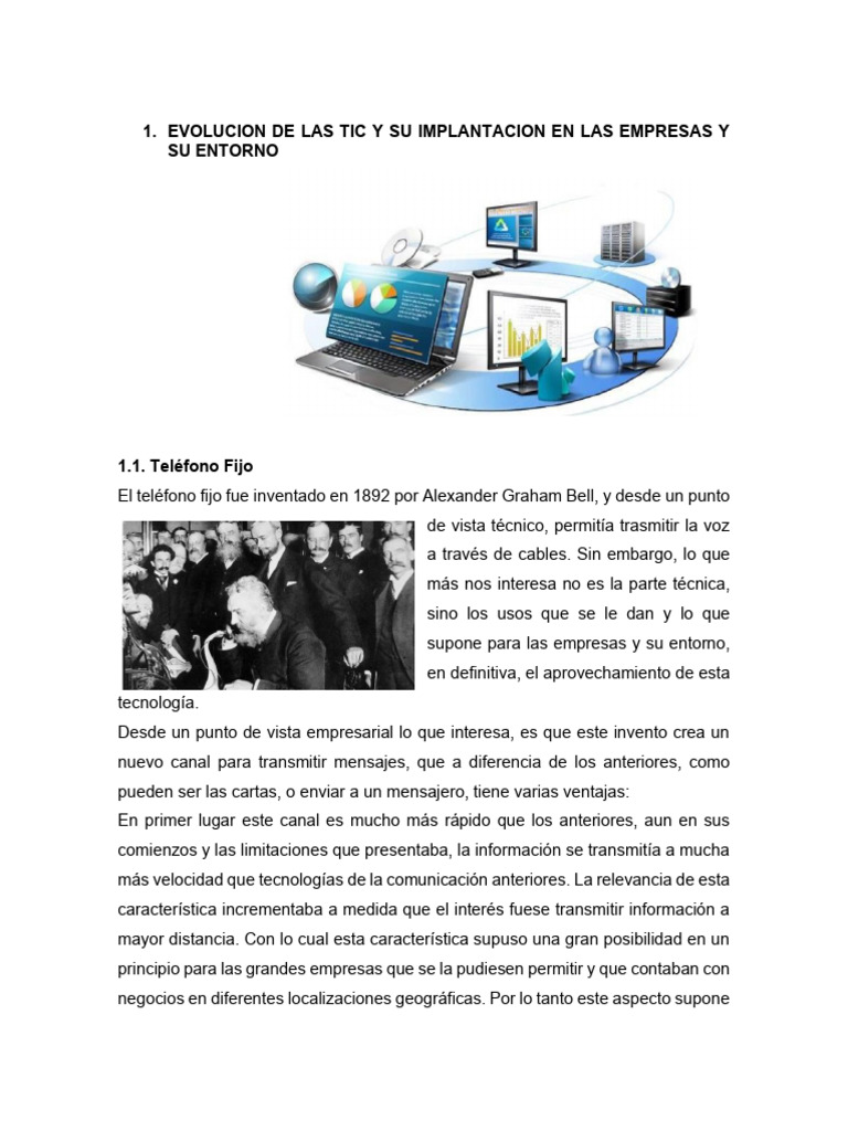 Evolucion De Las Tic Y Su Implantacion En Las Empresas Y Su Entorno