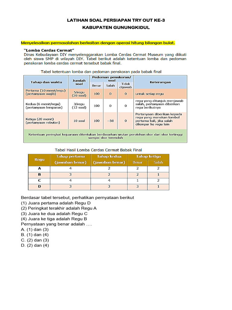 Latihan Soal Persiapan To3 | PDF