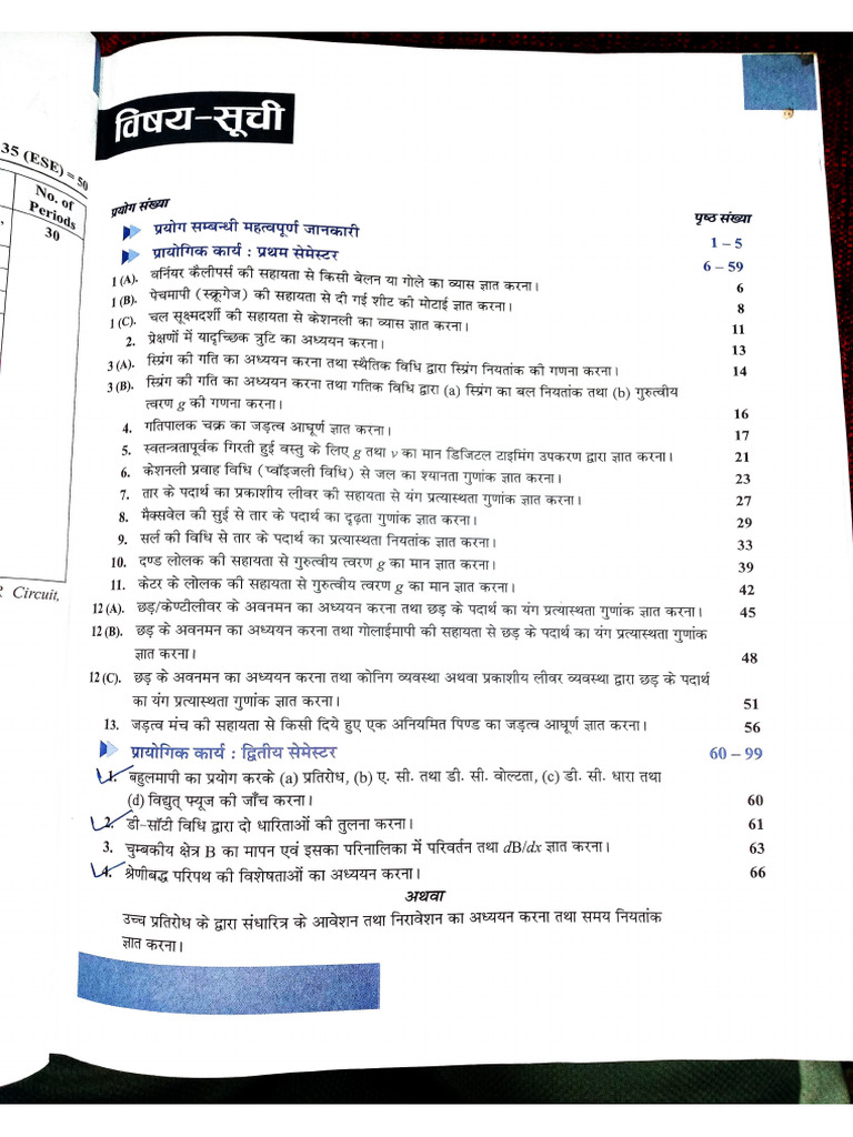 BSC 2nd Sem. Physics Practical H.M. | PDF