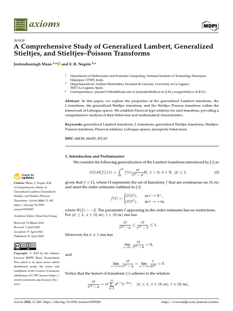 A Comprehensive Study of Generalized Lam | PDF | Mathematical Analysis | Generalized Function
