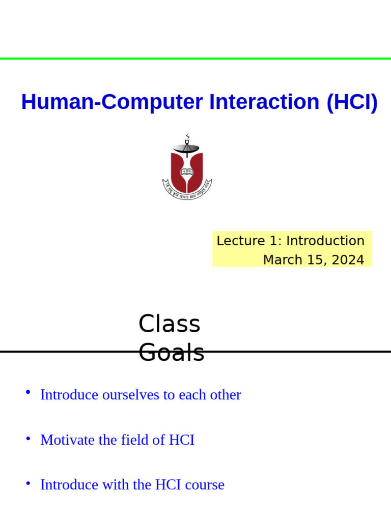 Lecture 1 Introduction | PDF | Human–Computer Interaction | Usability