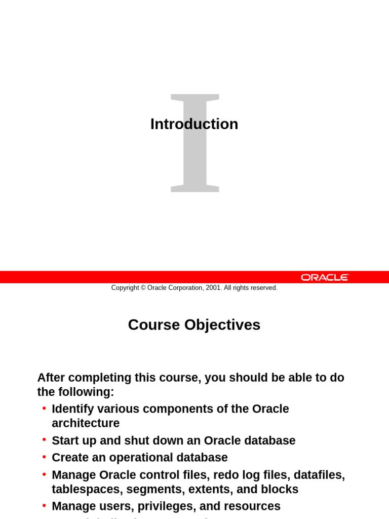 Oracle Database Administration Course Guide | PDF