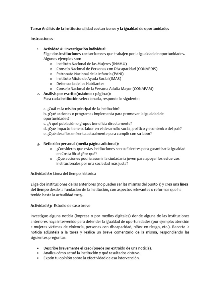 I Tarea I Semestre CSS | PDF | Institución | Costa Rica