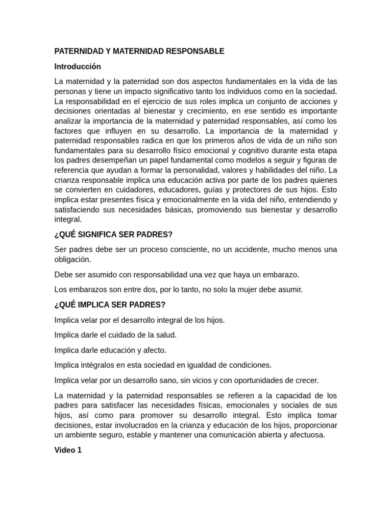 Paternidad y Maternidad Responsable | PDF | Las emociones | Paternidad/maternidad