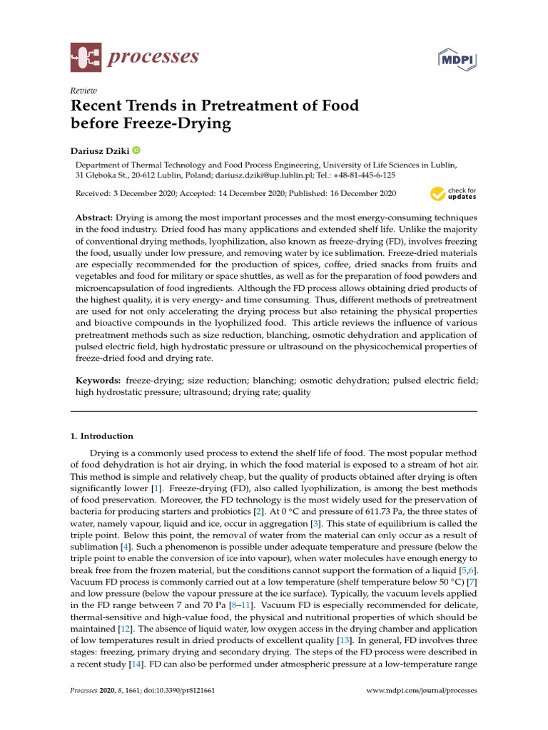 Recent Trends in Pretreatment of Food | PDF | Chemistry | Materials