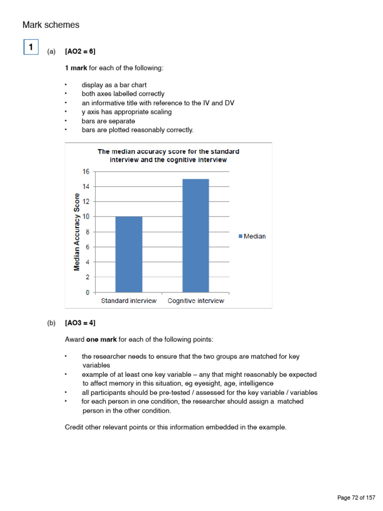 Research Methods Mixed PPQ Mark Scheme | PDF | Statistics | Scientific ...