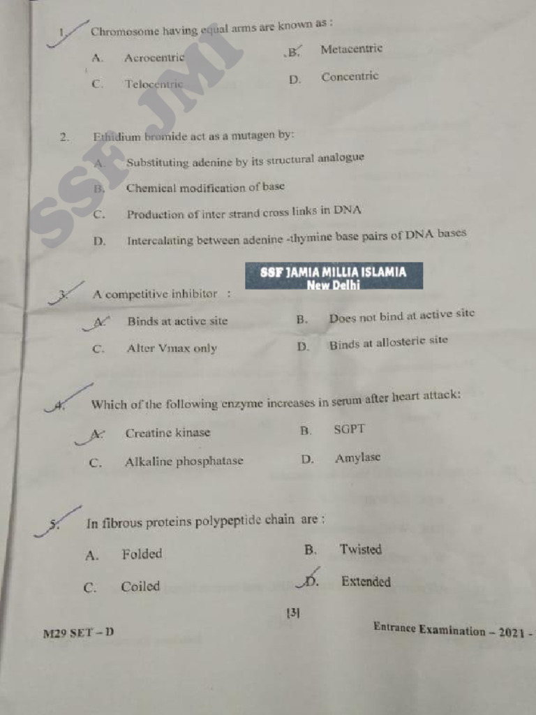 4) MSC Bioscience 2021 - SSF JMI | PDF