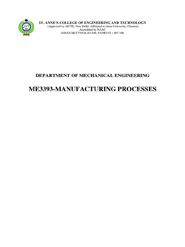 Manufacturing Process | PDF