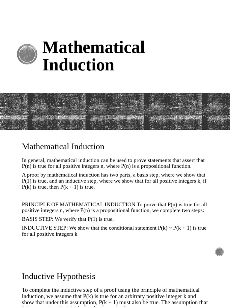 Mathematical Induction | PDF | Mathematical Proof | Syntax (Logic)