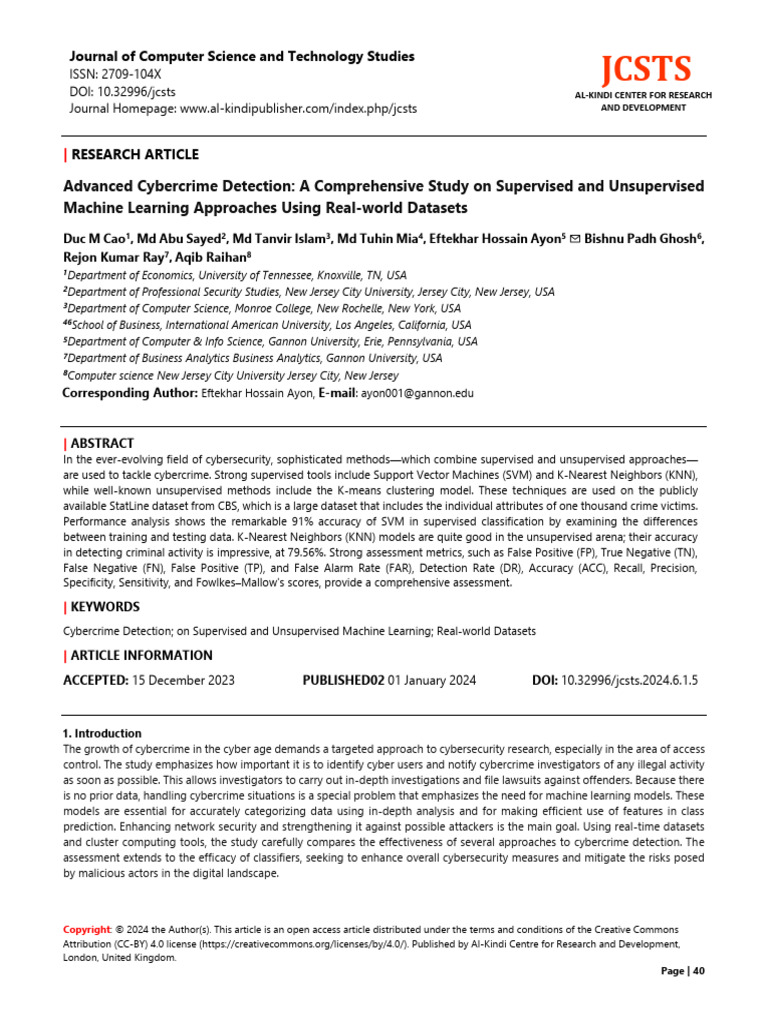 Cybercrime Detection with Machine Learning | PDF | Support Vector ...