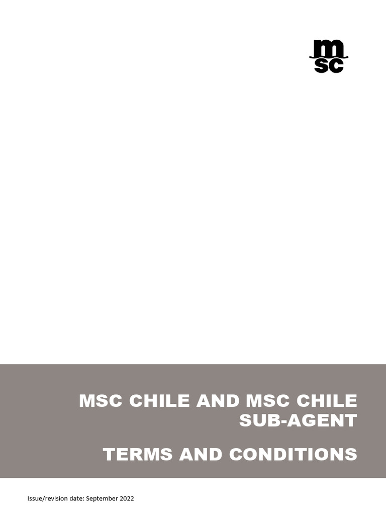 MSC Chile and MSC Chile Subagent TC | PDF | Bill Of Lading | Cargo