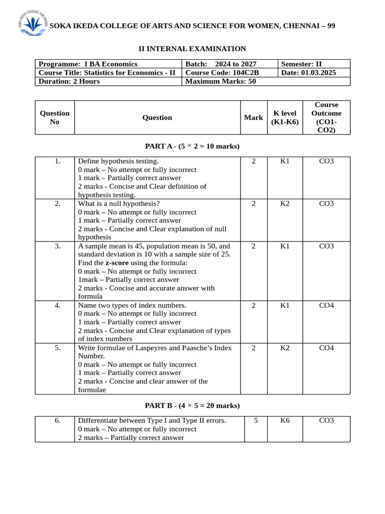 RAGAVI INTERNAL - II RUBRICS 2025 | PDF | Hypothesis | Scientific Method