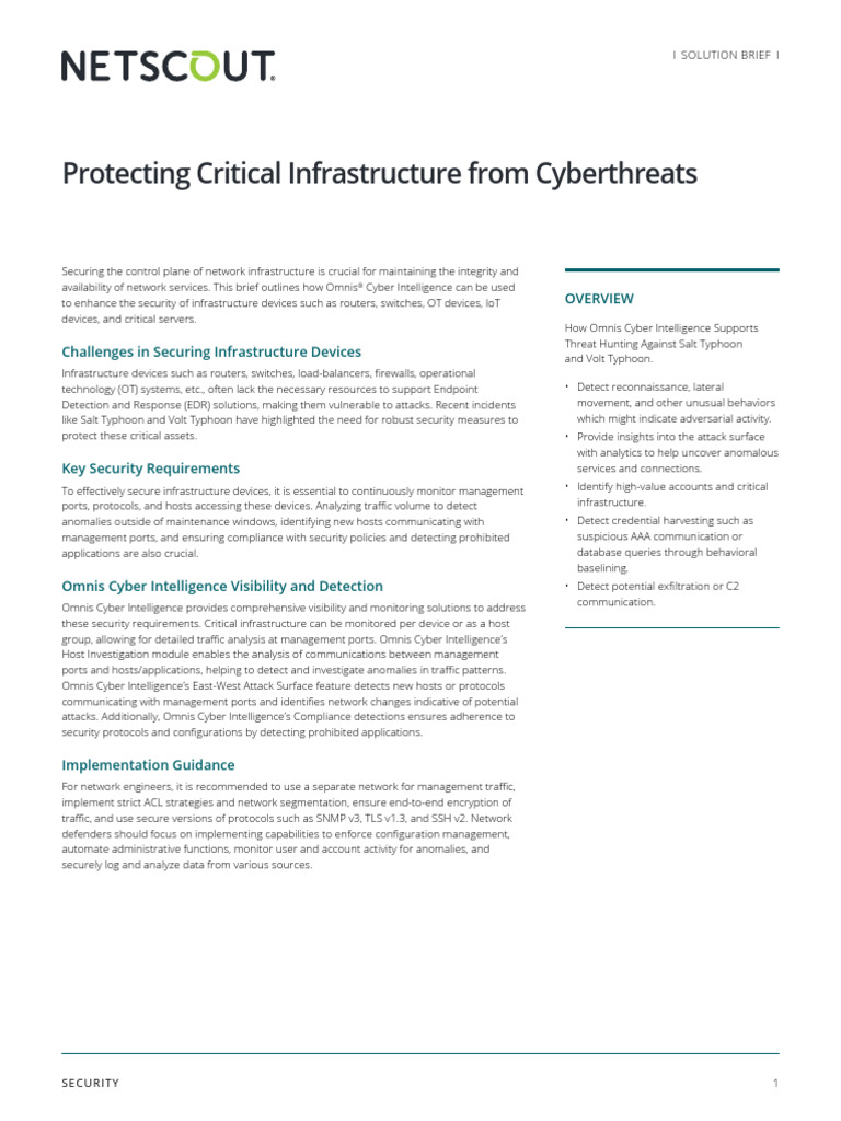 Enhance Cybersecurity for Infrastructure | PDF | Security | Computer ...