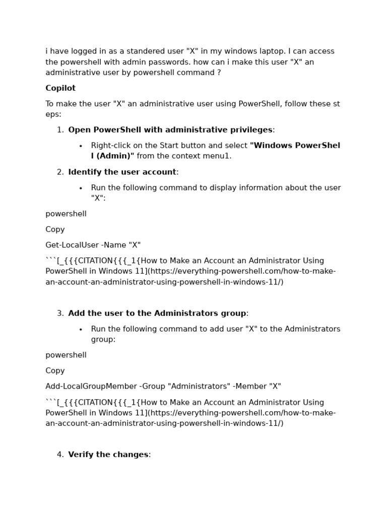Make Standard User Admin by Command | PDF