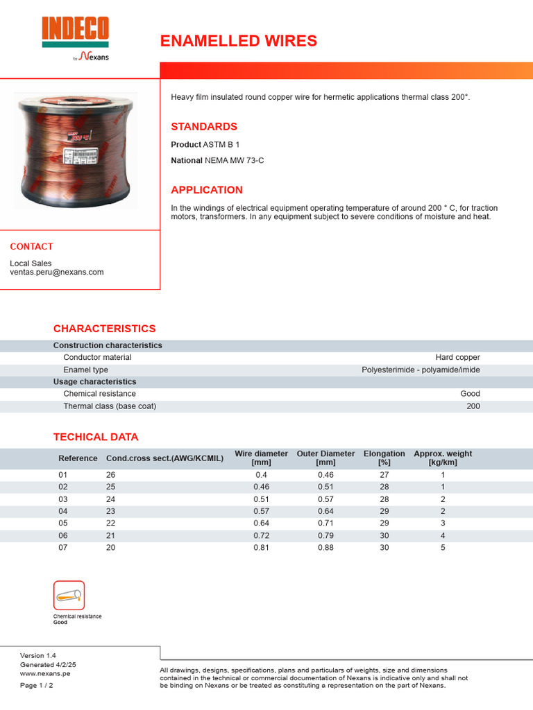 Nexans Enamelled Wires | PDF | Manufactured Goods | Electrical Engineering