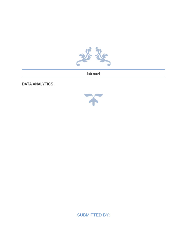 Data Analytics Lab Tasks Overview | PDF