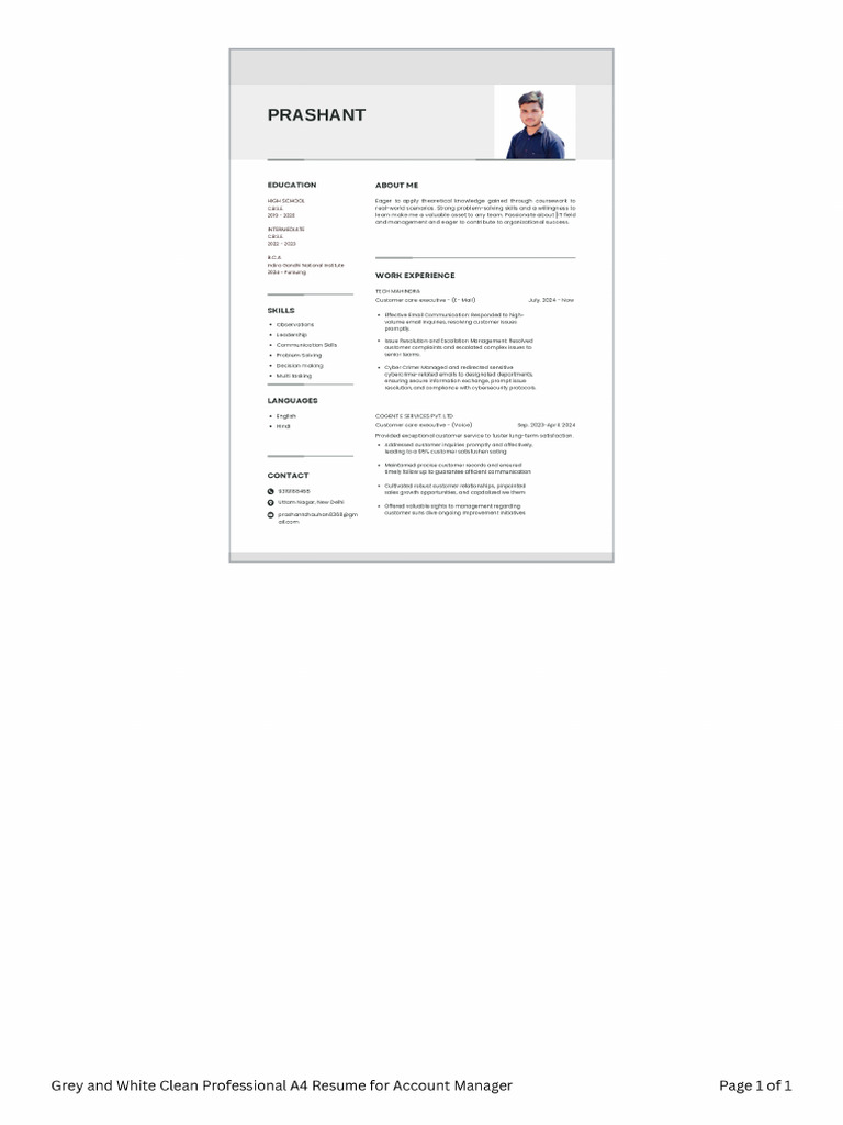 Prashant Resume 6 | PDF