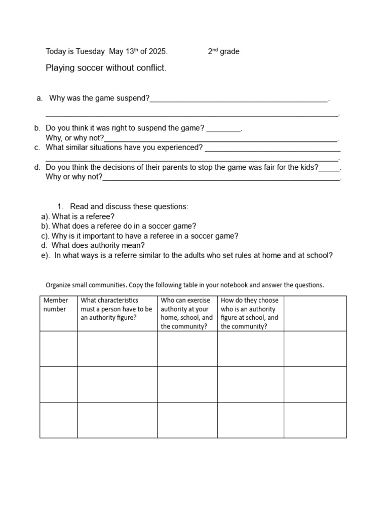 2nd Grade Playing Soccer Without Conflict | PDF