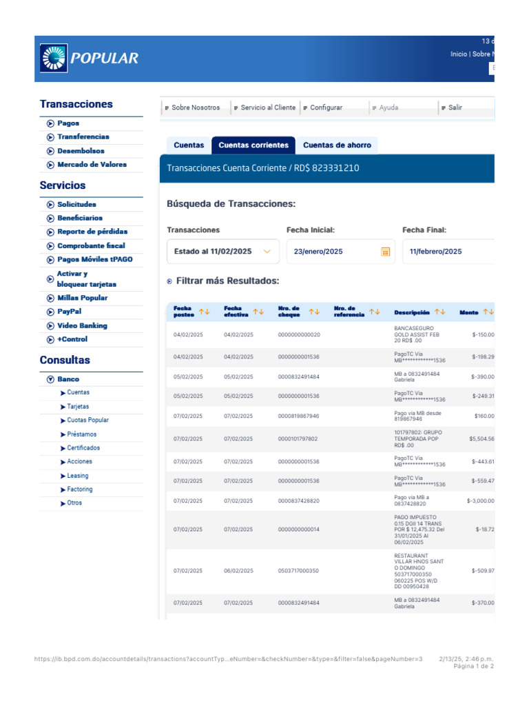 Banco Popular Dominicano - Popularenlinea | PDF | Software de la ...