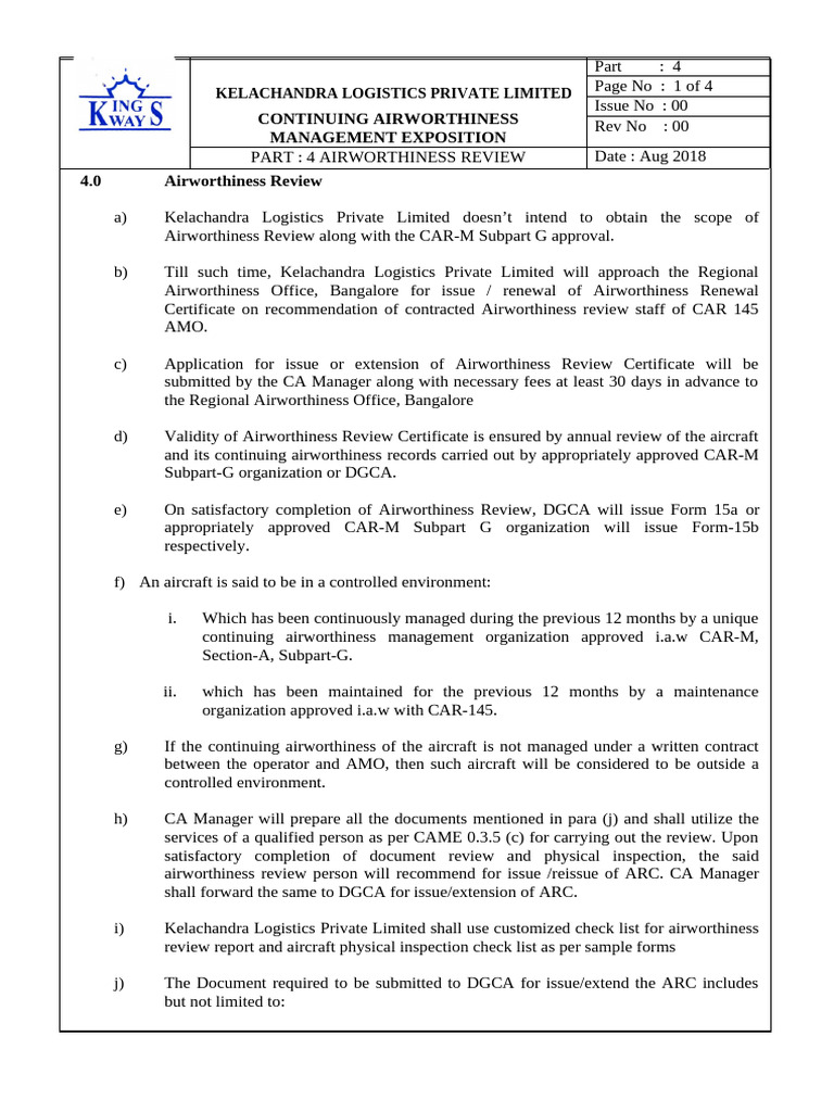 CAME - 4 - Airworthiness Review | PDF | Aviation | Aircraft