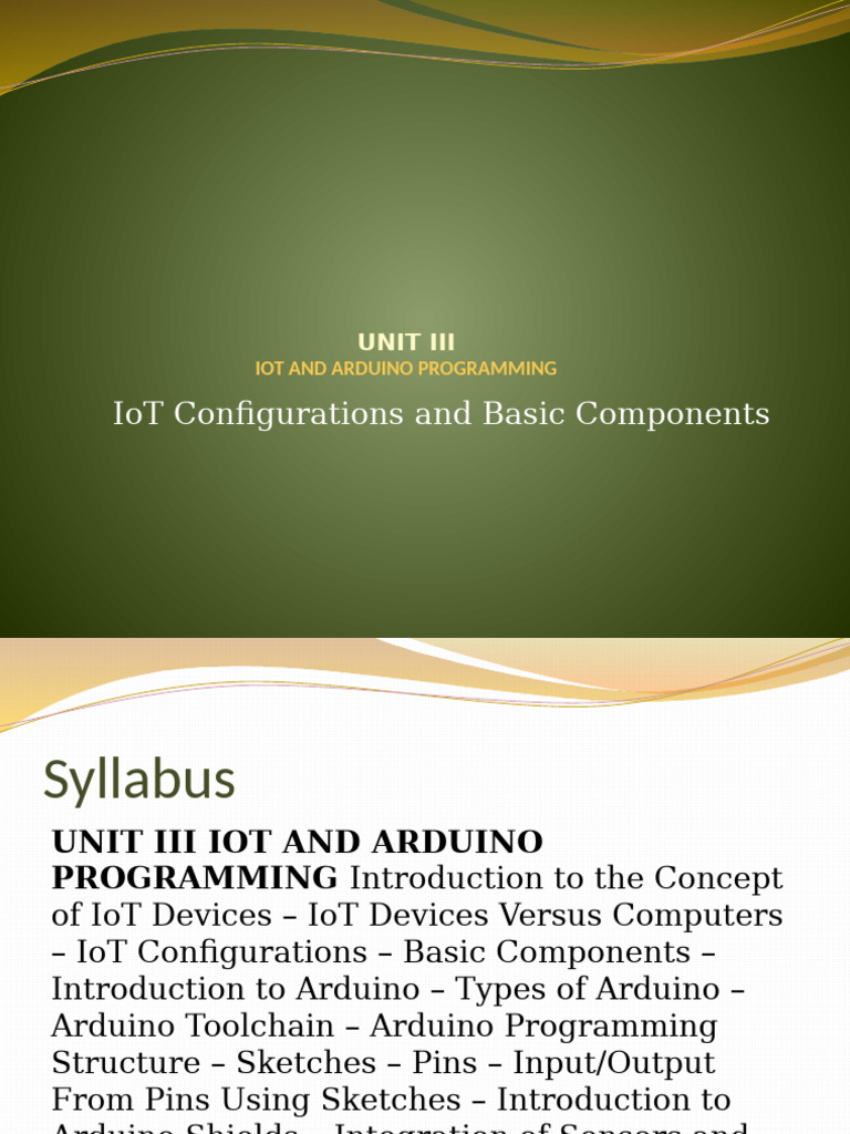 EIOT UNIT 3 IoT Configurations and Basic Components | PDF | Internet Of Things | Computer Security
