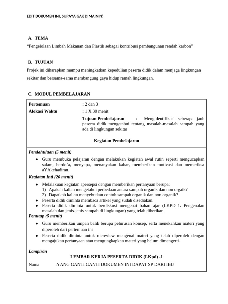 Salinan Dari Modul 2. Gaya Hidup Berkelanjutan | PDF