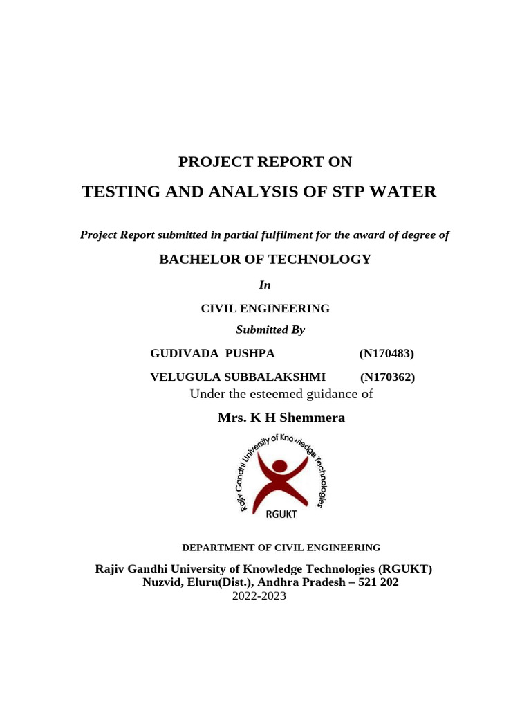 STP Water Testing and Analysis Report | PDF | Sewage Treatment | Sewage