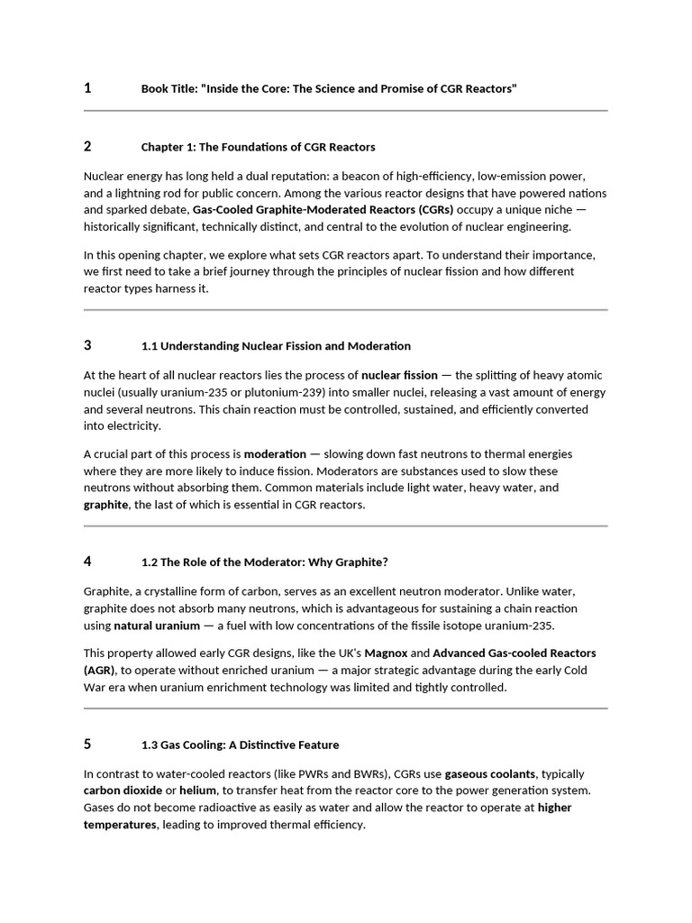 Inside The Core - The Science and Promise of CGR Reactors Chapter 1 | PDF | Nuclear Reactor ...