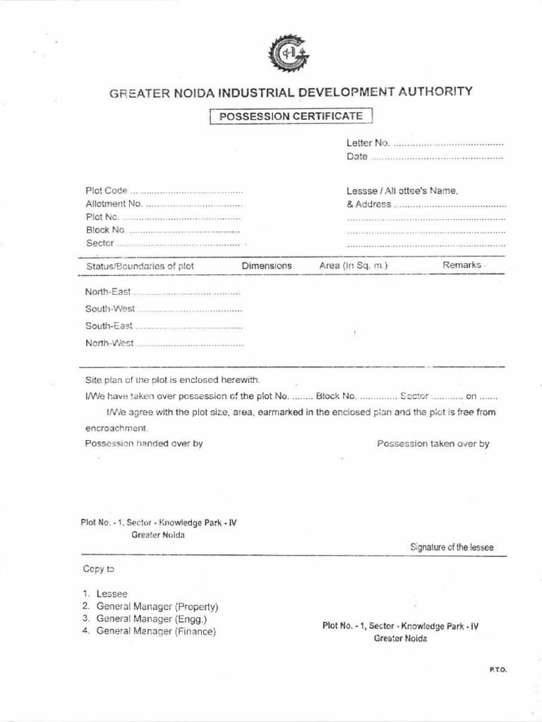 Possession Certificate Plots | PDF