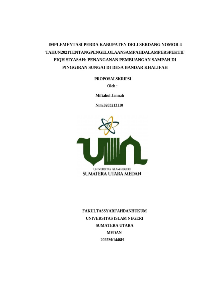 Proposal Miftahul Jannah | PDF