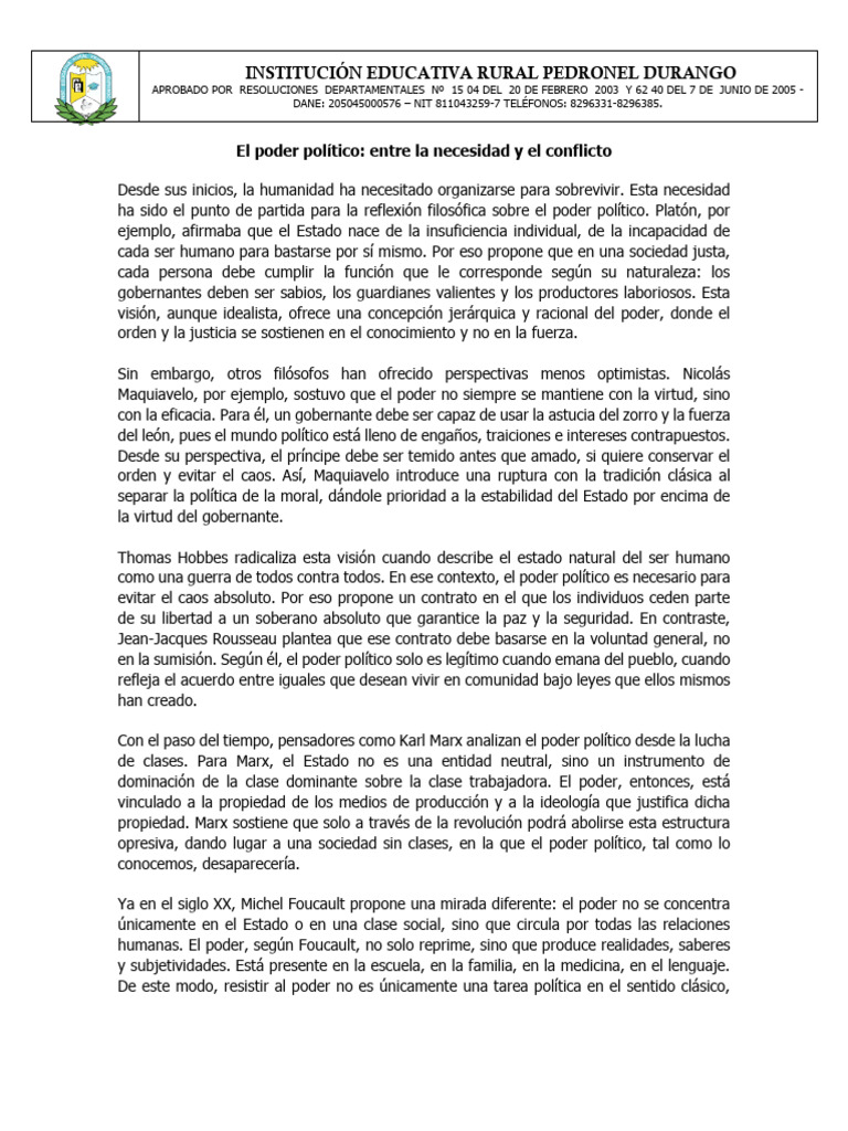 El Poder Politico 11 | PDF | Estado (política) | Michel Foucault