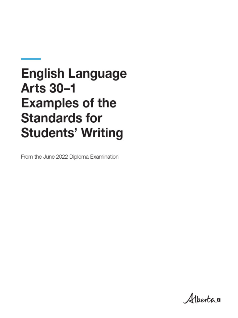 ELA 30-1 Writing Standards Examples | PDF | English Studies | Teachers