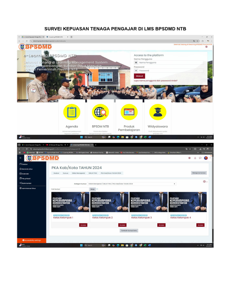 Survei Kepuasan Tenaga Pengajar Di Lms BPSDMD NTB - Pka 2024 | PDF