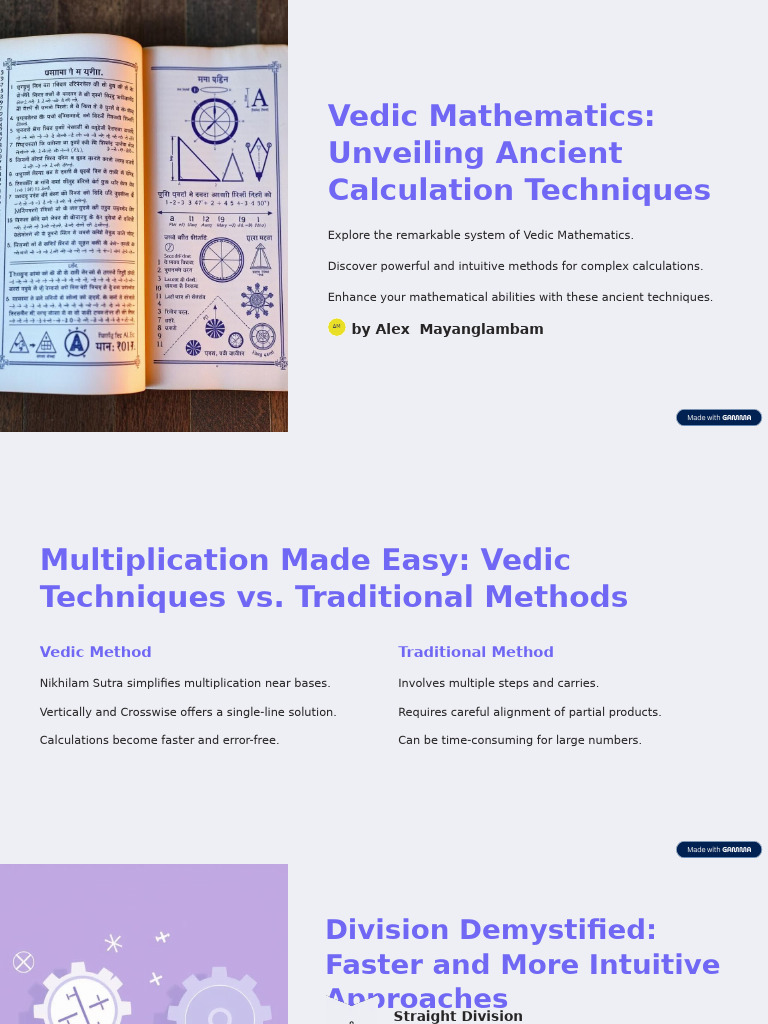 Vedic Mathematics Unveiling Ancient Calculation Techniques | PDF ...