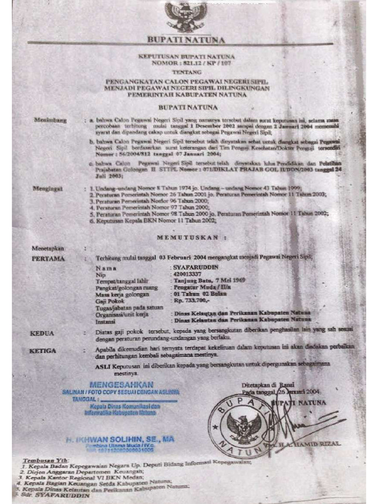 SK Syafaruddin Tahun 2004 | PDF