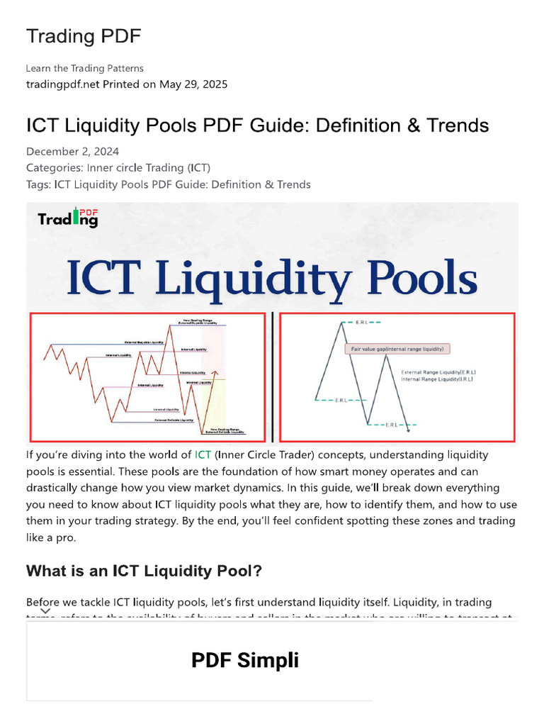 ICT Liquidity Pools PDF Guide - Definiti.. | PDF